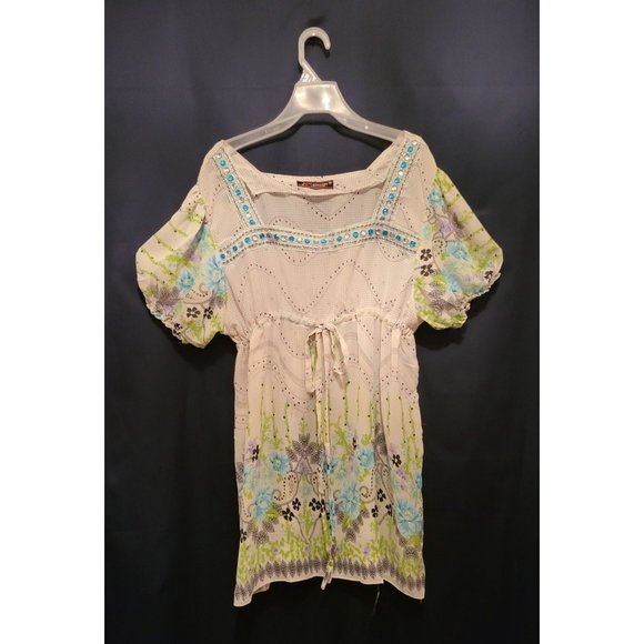 JK Boutique | Tops | Jk Boutique Beaded Ruffled Shirt | Poshmark